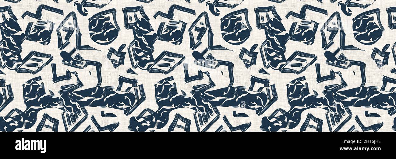 Seamless two tone hand drawn brushed effect pattern border swatch. High ...