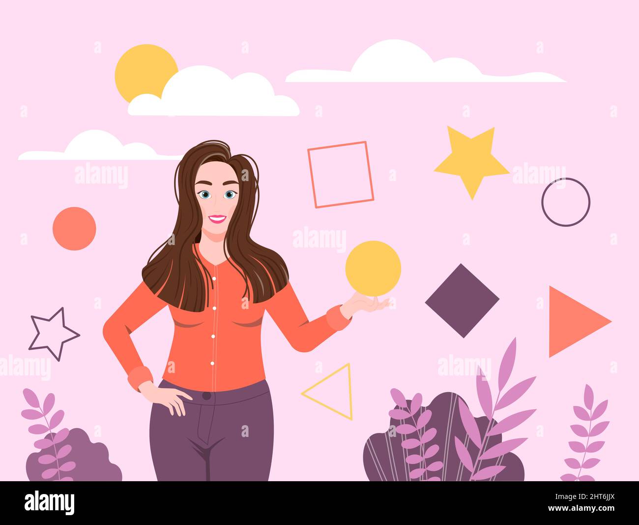 Woman with geometric shapes Stock Vector Image & Art - Alamy