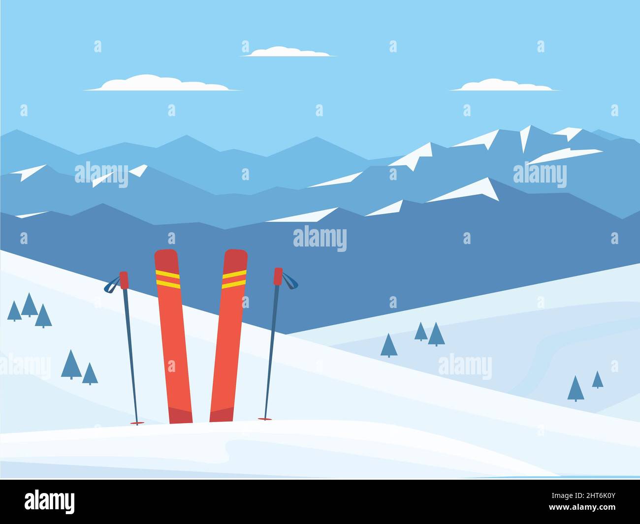 Illustration of a winter sports competition concept with checkpoint ...