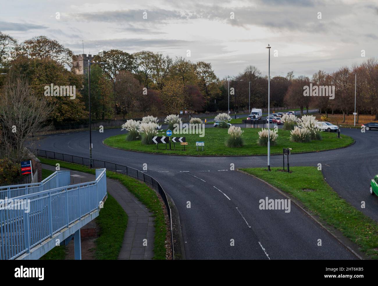 Elevated view of the roundabout junction at Norton in Stockton on Tees ...