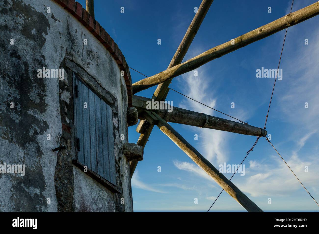 View of an old stone windmill in a rural area Stock Photo - Alamy