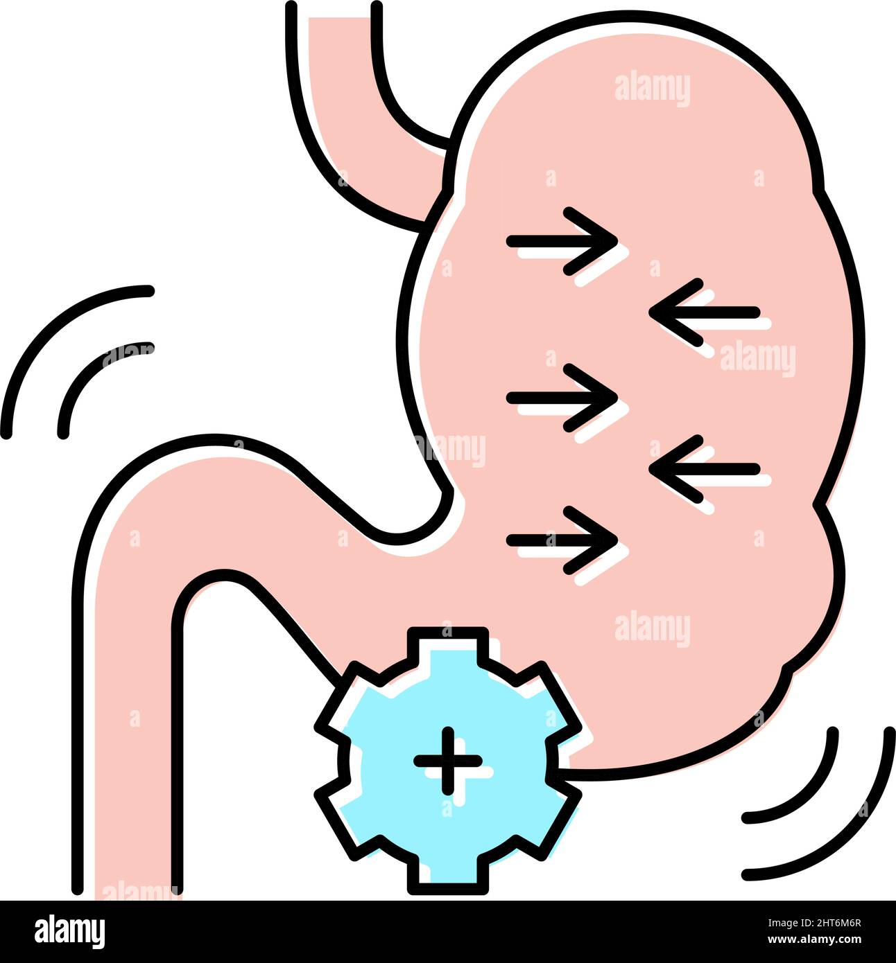 narrowing of stomach bariatric color icon vector illustration Stock ...