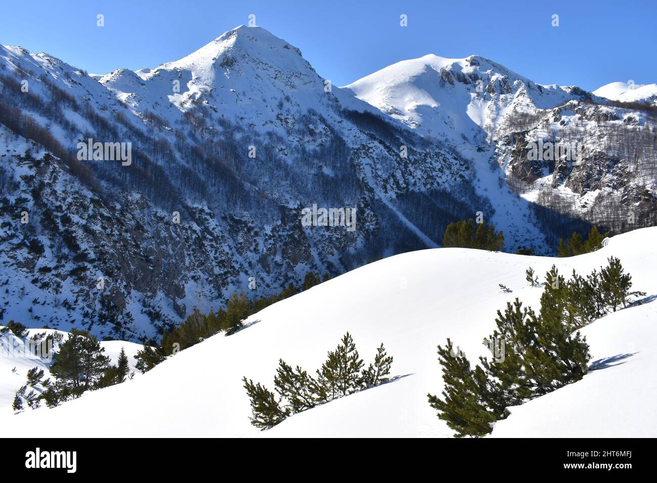 Winter hiking on Zelengora mountain, Bosnia Stock Photo - Alamy