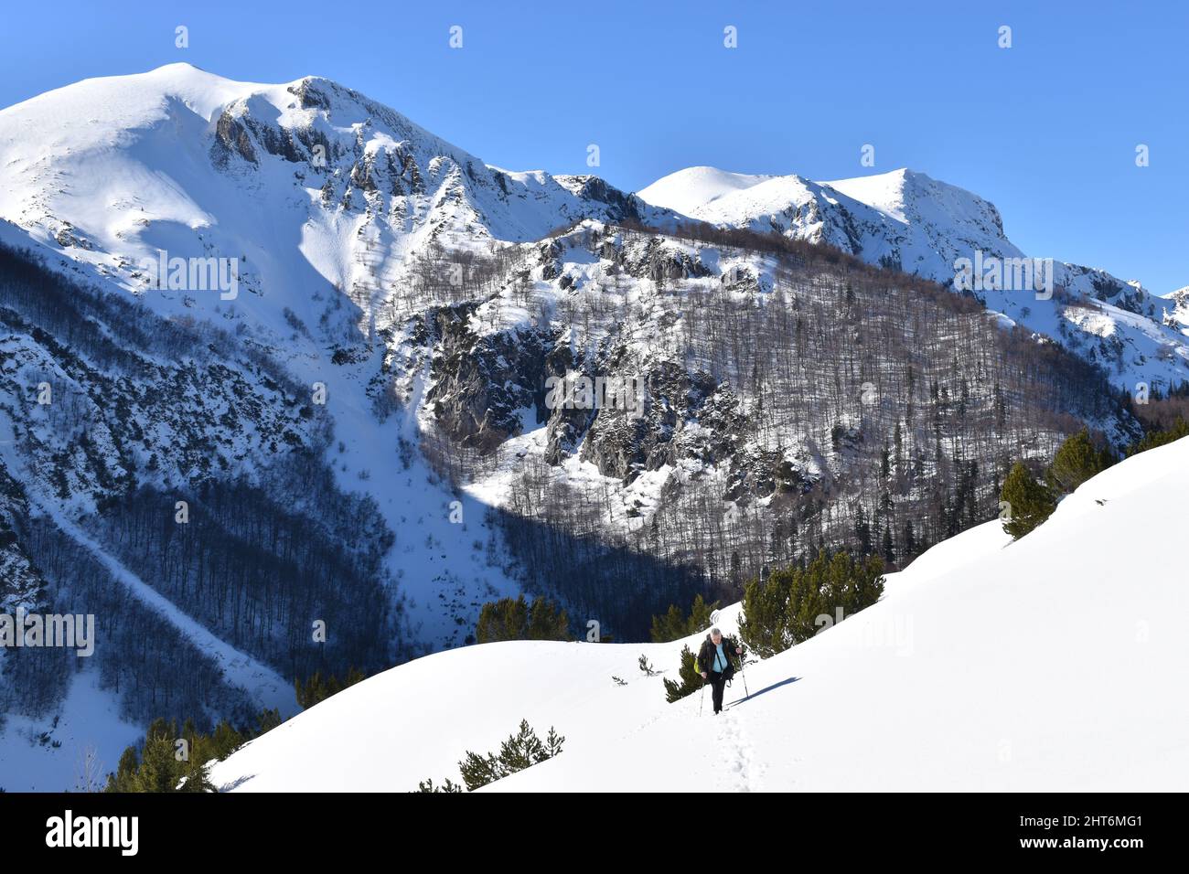 Winter hiking on Zelengora mountain, Bosnia Stock Photo - Alamy
