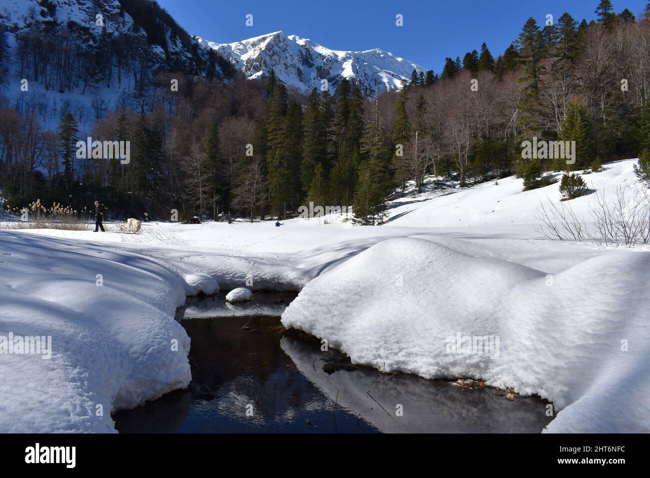 Winter hiking on Zelengora mountain, Bosnia Stock Photo - Alamy
