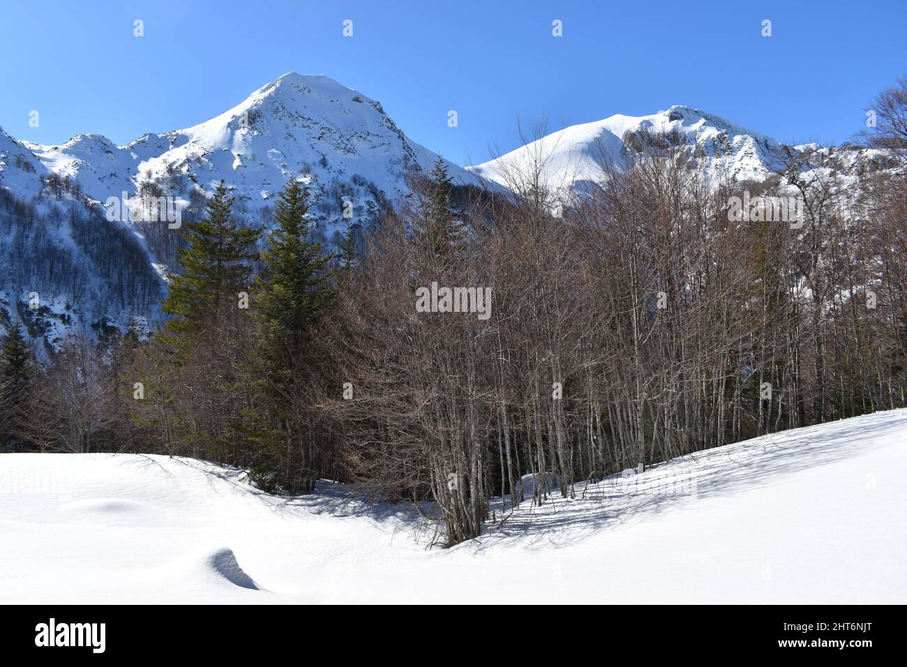 Winter hiking on Zelengora mountain, Bosnia Stock Photo - Alamy