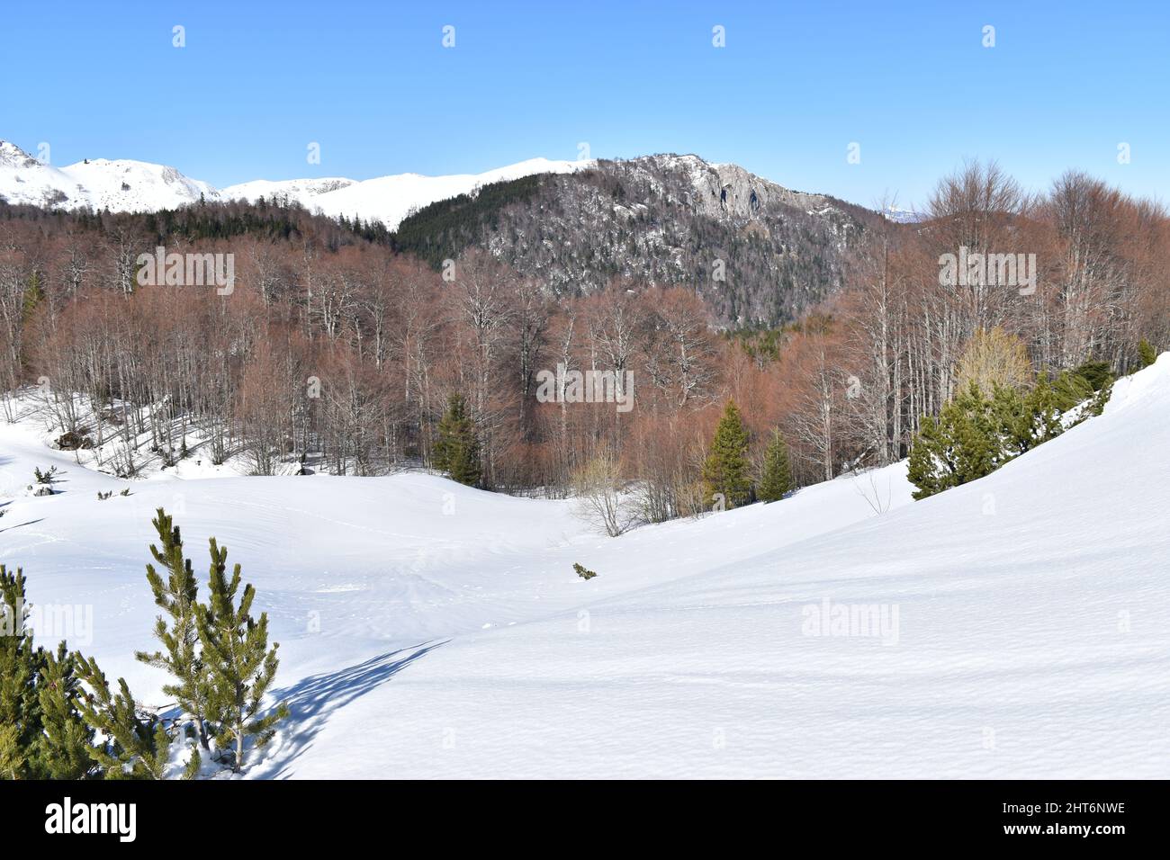 Winter hiking on Zelengora mountain, Bosnia Stock Photo - Alamy