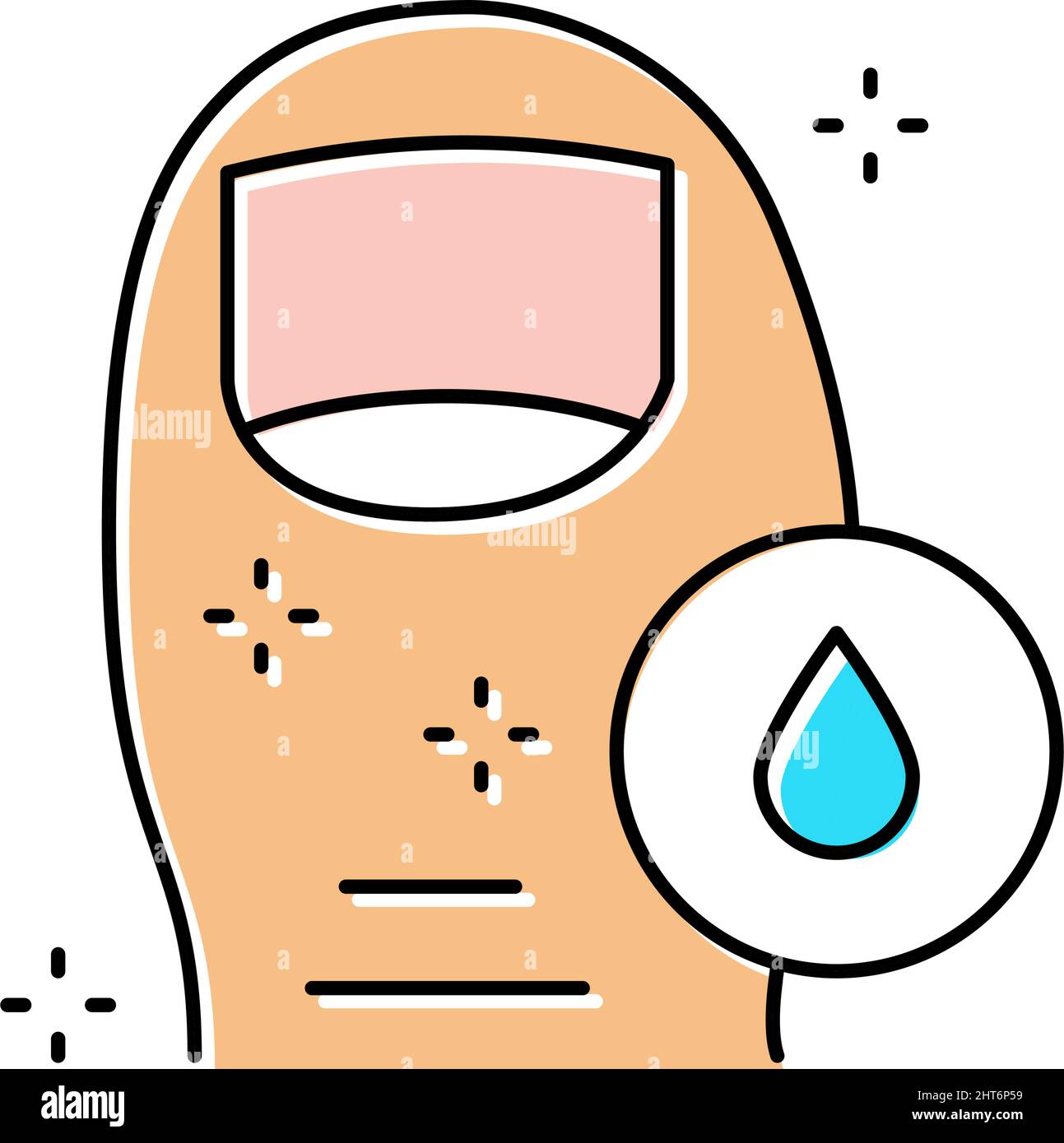 healthy clean toe nail, hygiene color icon vector illustration Stock ...