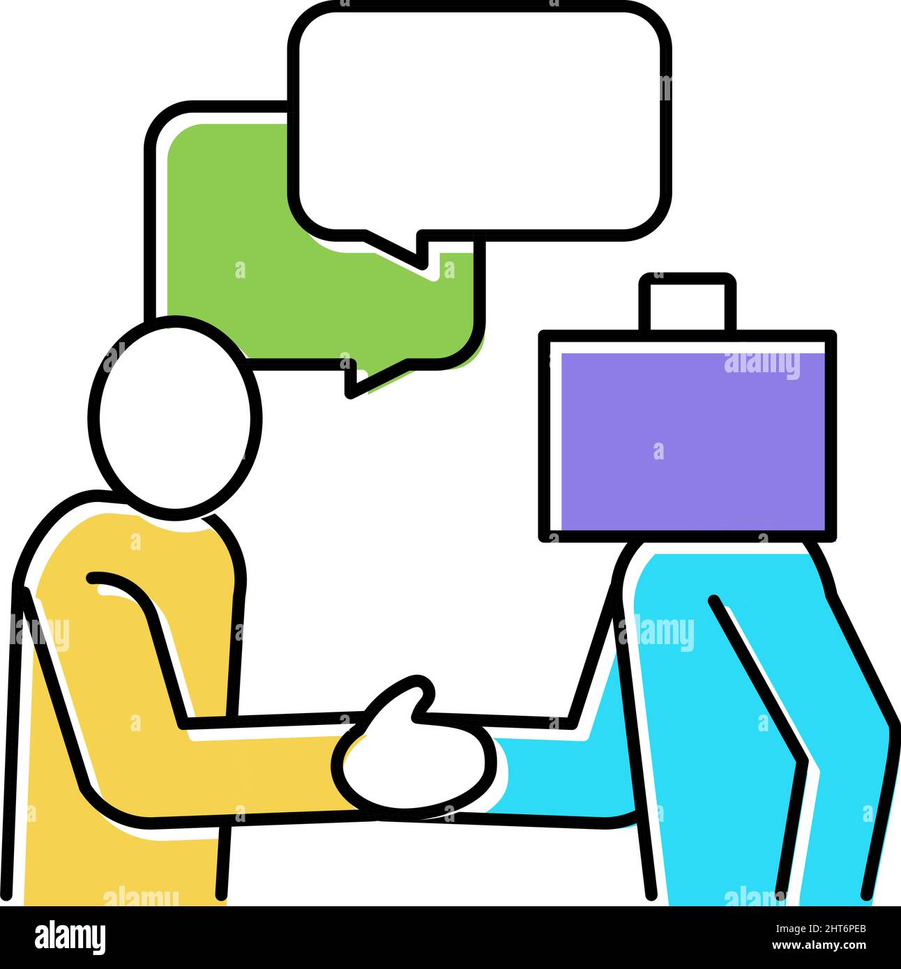 greeting and speaking with partner color icon vector illustration Stock ...