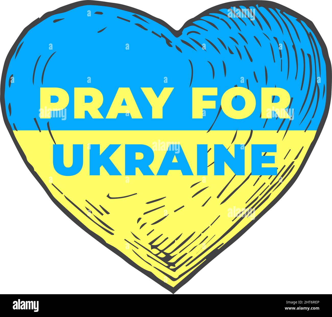 Ukraine Heart Illustration. Ukrainian flag in a hand drawn heart shape ...