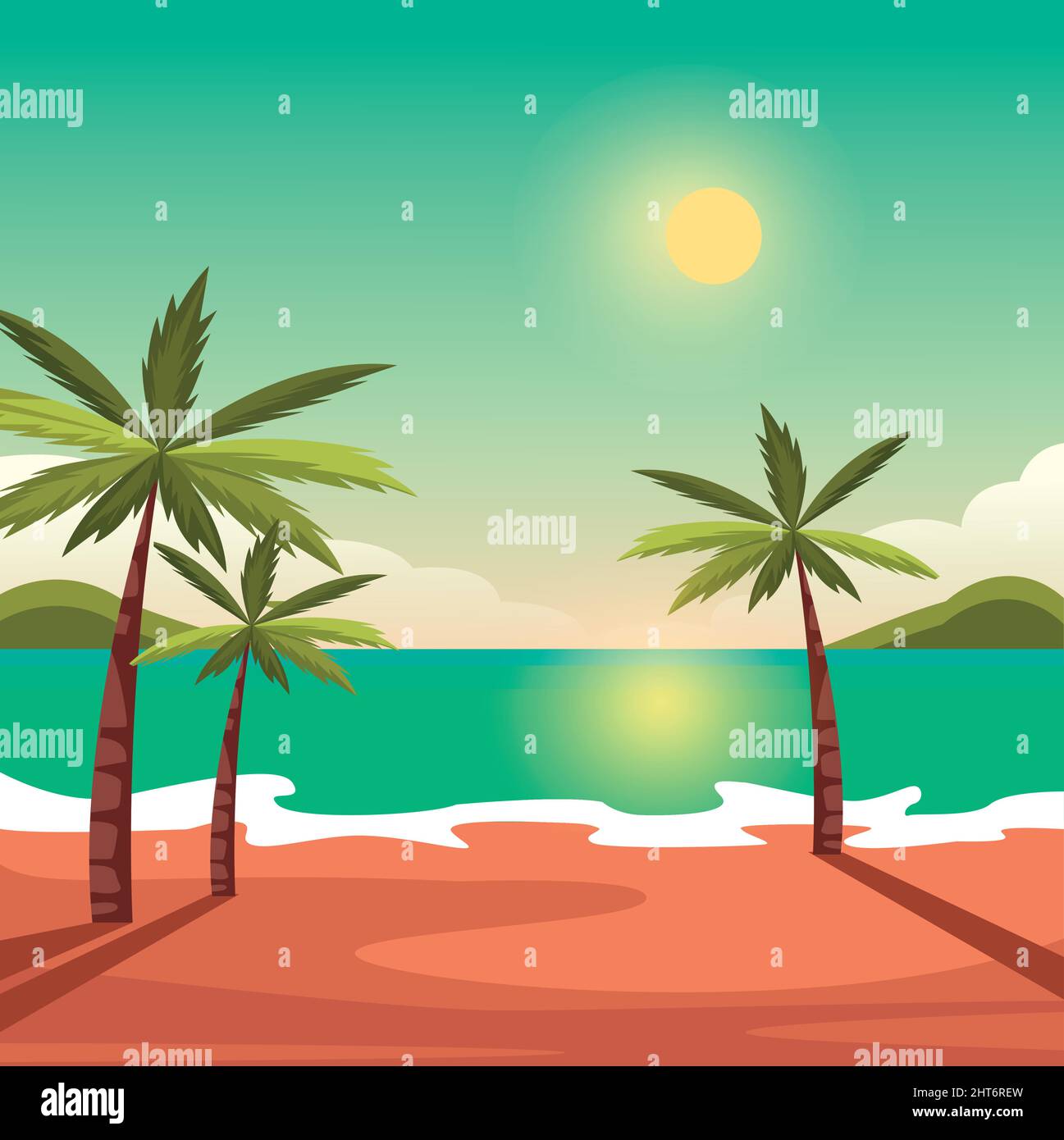 Summer landscape marine tourist beach Stock Vector Images - Alamy