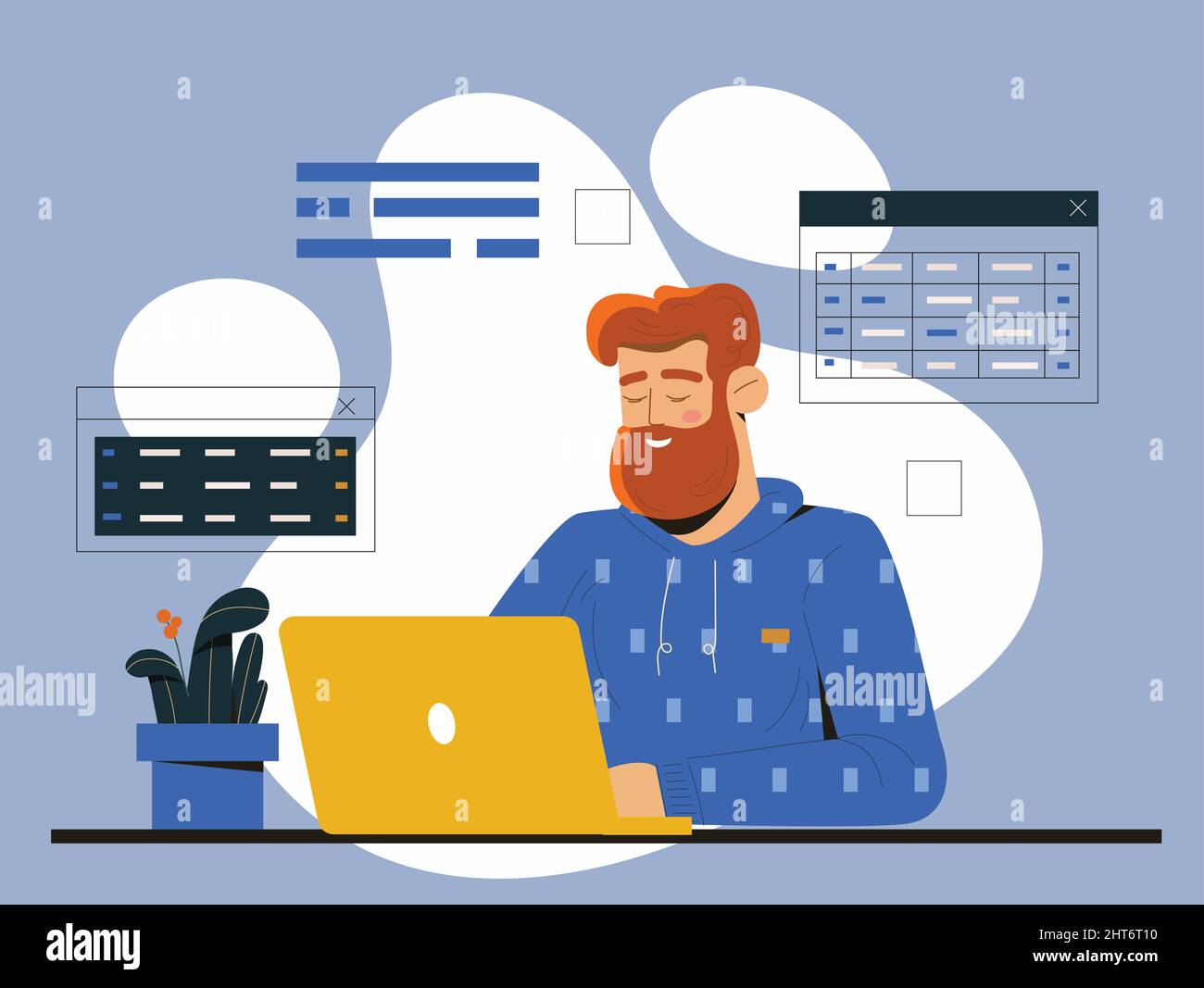 Guy laptop outdoor Stock Vector Images - Alamy