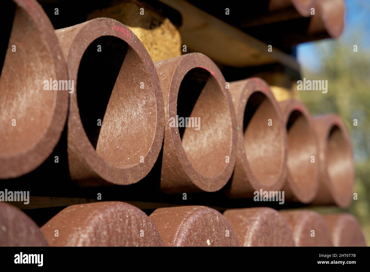 Pile of circular construction material made from recycled waste ...