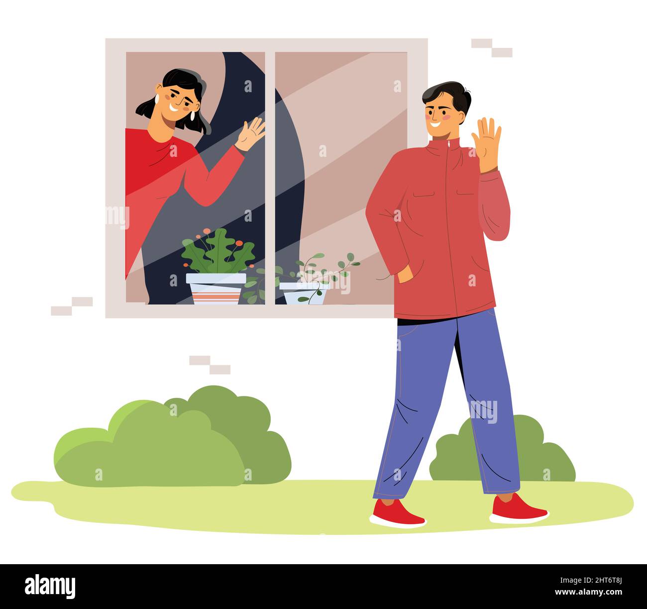 Girl say hello Stock Vector Image & Art - Alamy