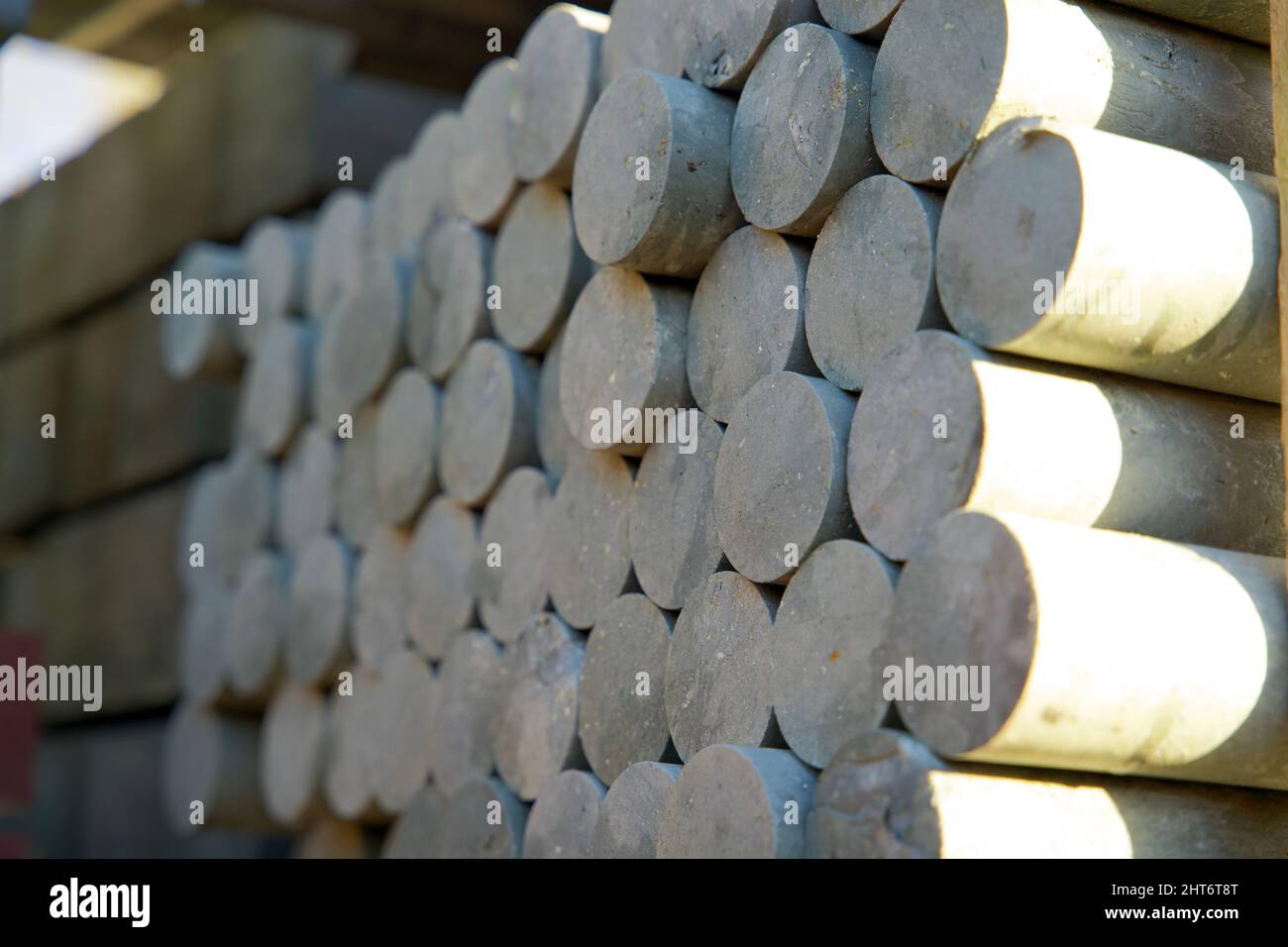 Pile of circular construction material made from recycled waste ...