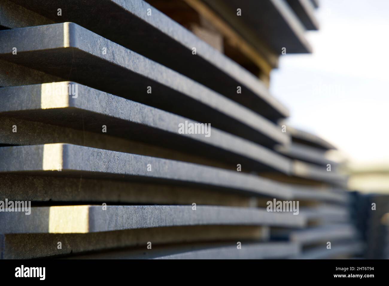 Pile of circular construction material made from recycled waste ...