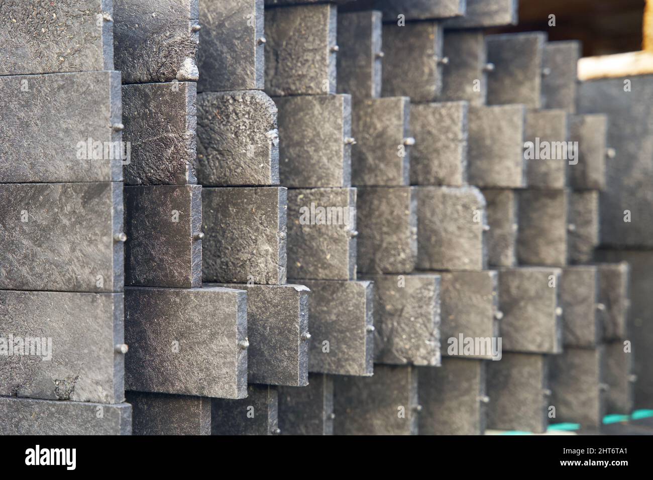 Pile of circular construction material made from recycled waste ...