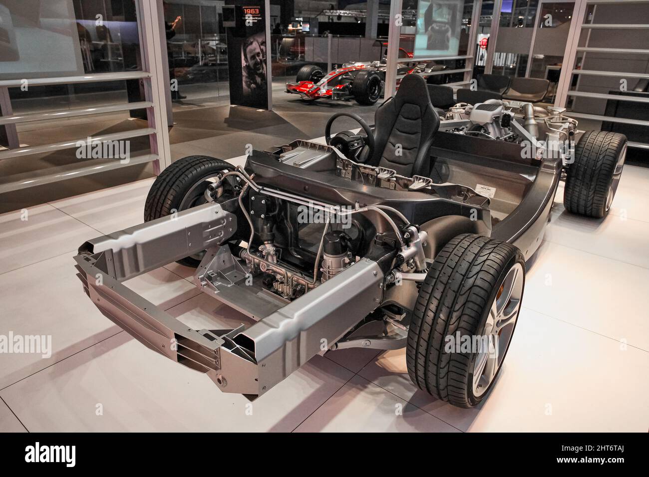 MP4-12C chassis on display at the McLaren Auto Show booth in ...