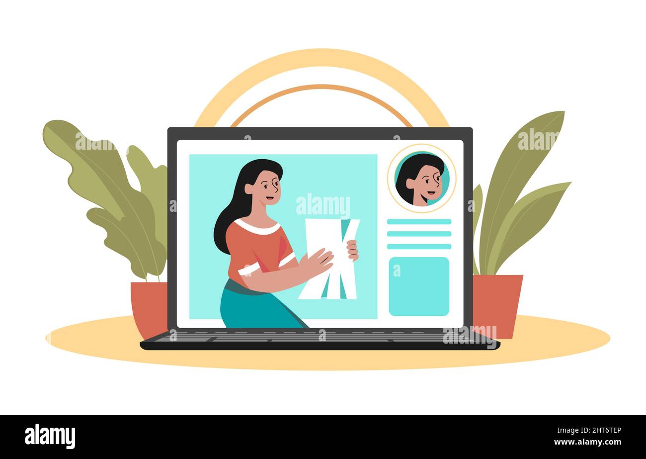 Business webinar layout online Cut Out Stock Images & Pictures - Alamy