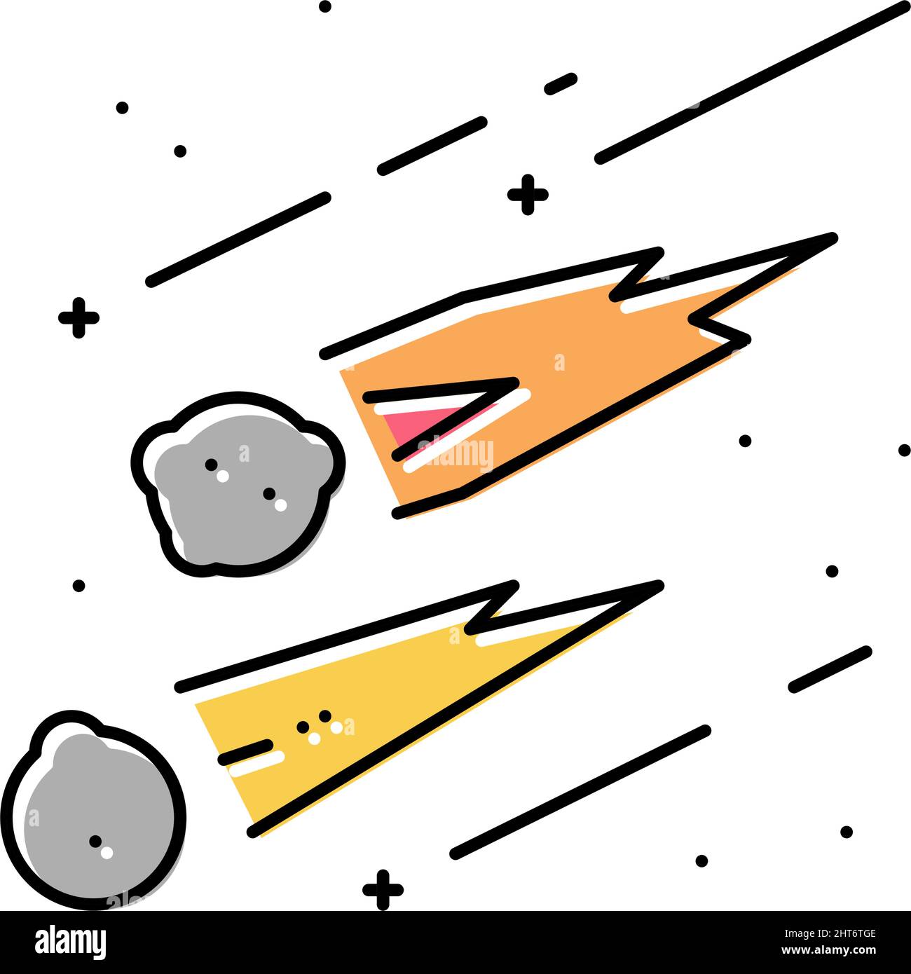 falling meteors color icon vector flat illustration Stock Vector Image ...