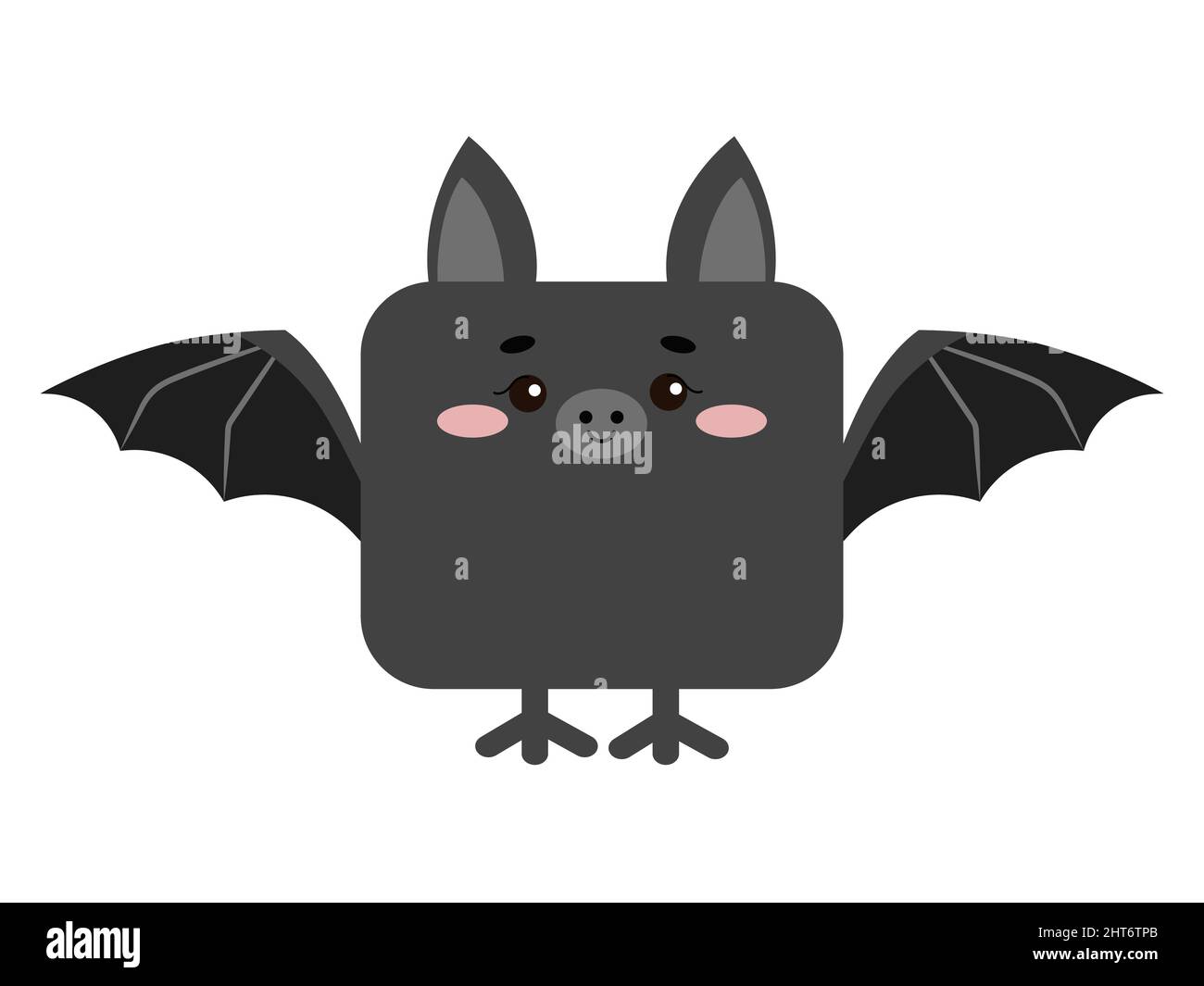 Square bat forest animal face with paws icon isolated on white ...