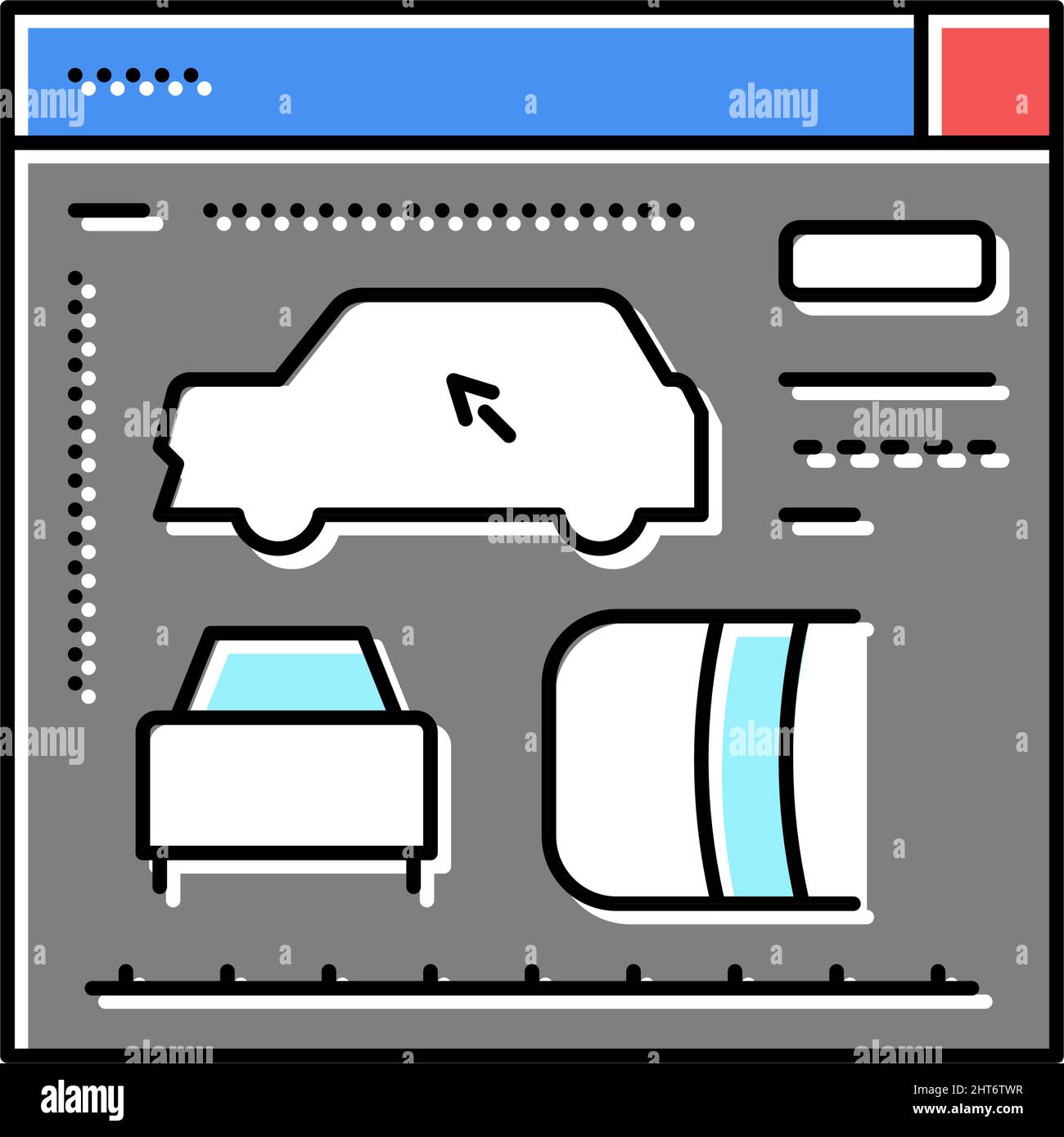 design development and car appearance color icon vector illustration ...