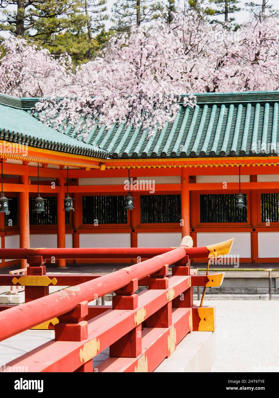 Closeup of the Heian-Jingu Shrine in Kyoto, Japan Stock Photo - Alamy