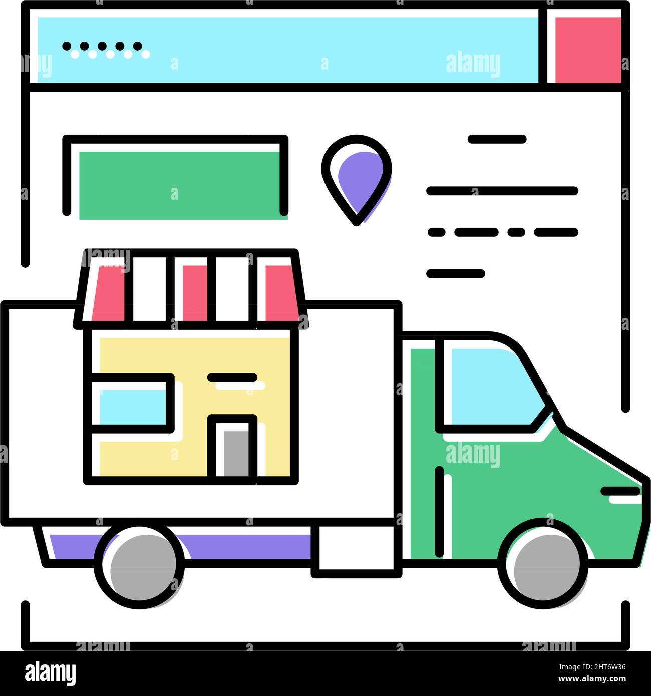 distribution and delivery service color icon vector illustration Stock ...