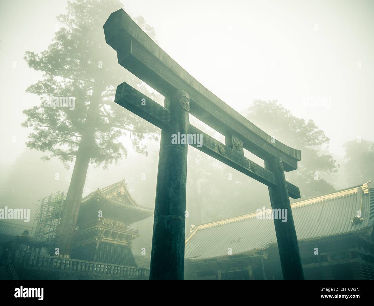Foggy temple in Nikko, Japan Stock Photo - Alamy