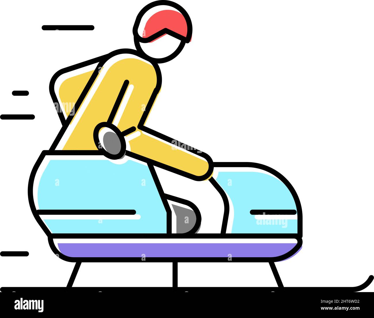 bobsled handicapped athlete color icon vector illustration Stock Vector ...