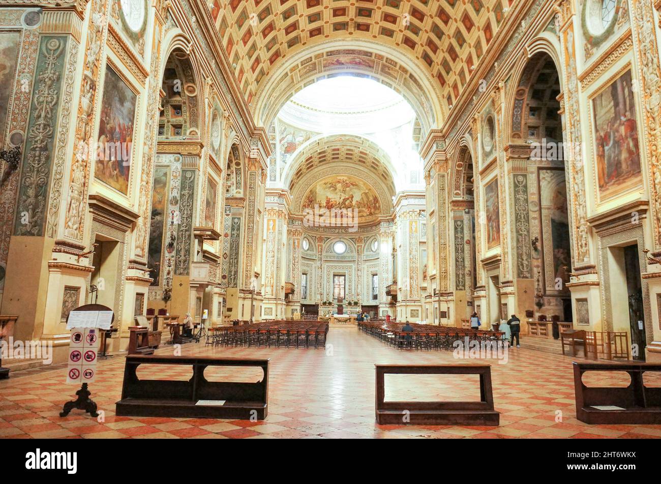 Interior of a Christian church with symbols on ceiling Stock Photo - Alamy