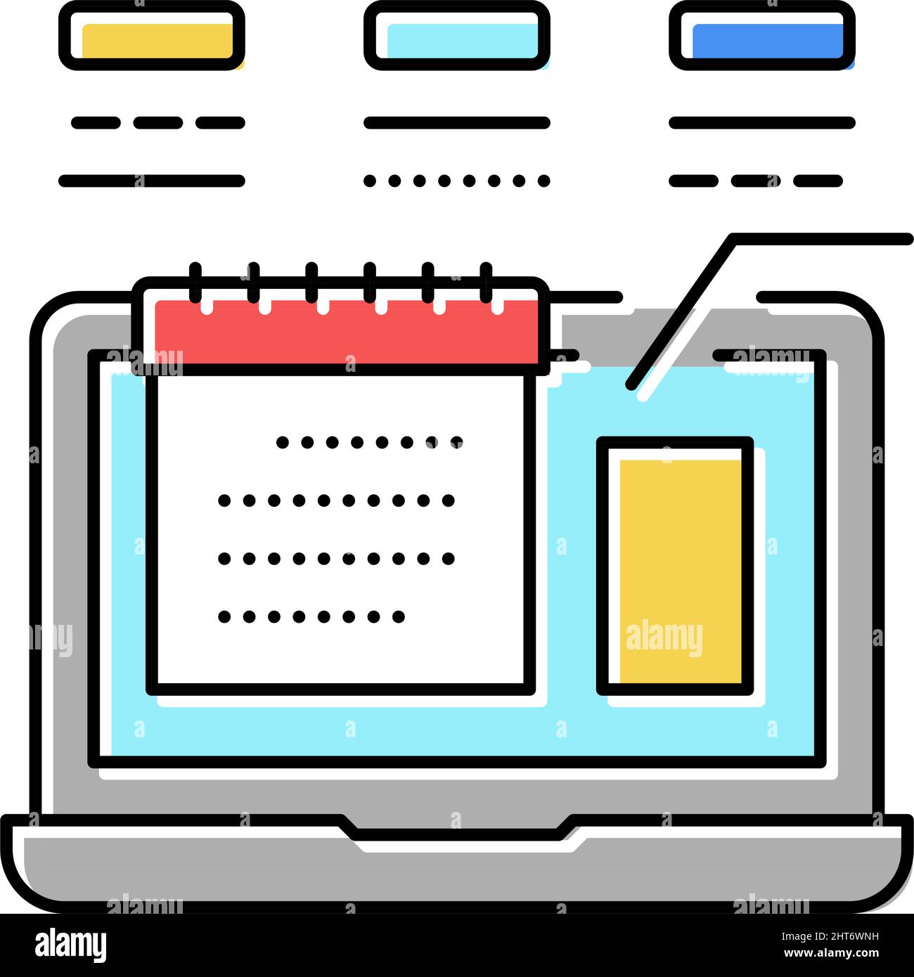 content schedule color icon vector illustration Stock Vector Image ...