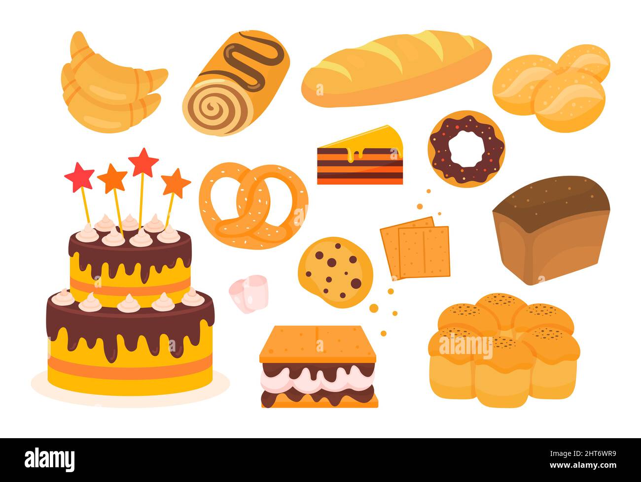 Bread and Cake set Stock Vector Image & Art - Alamy