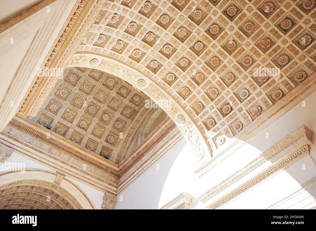Interior of a Christian church with symbols on ceiling Stock Photo - Alamy
