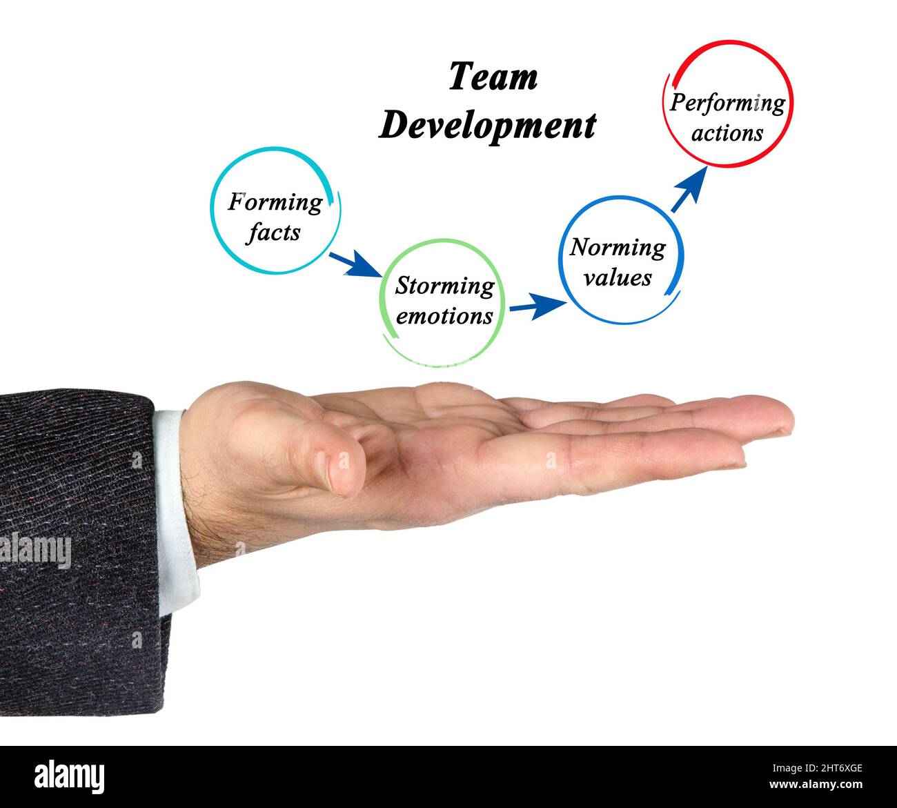 Four Stages of Team Development Stock Photo - Alamy