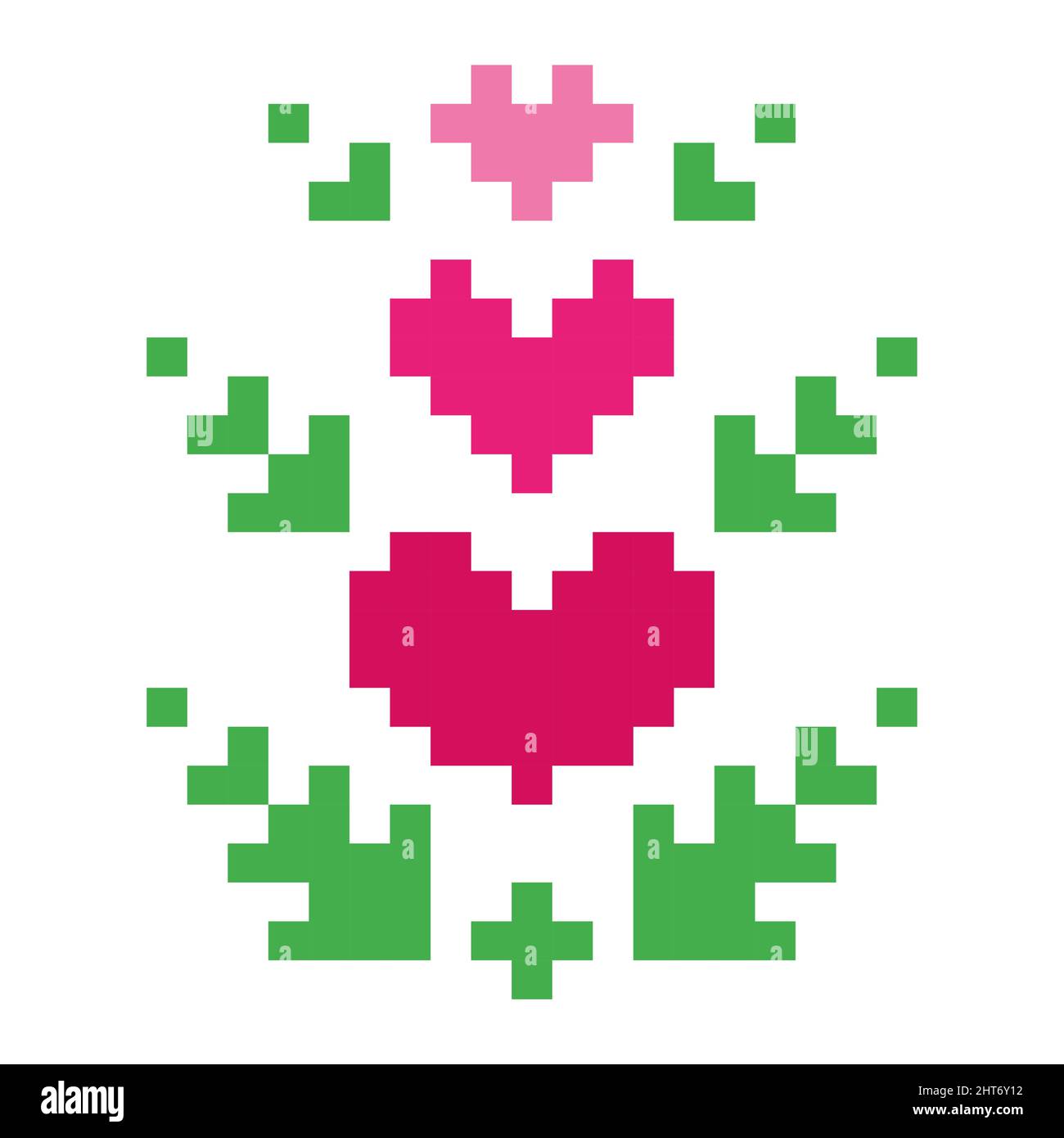 Pixel pink heart hi-res stock photography and images - Alamy