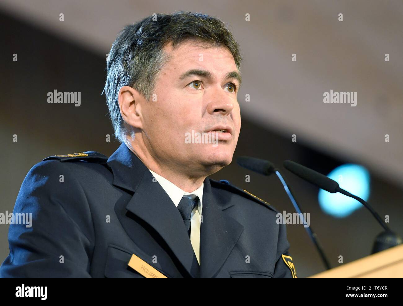 27 February 2022, Bavaria, Krün: Manfred Hauser, police chief of Upper ...