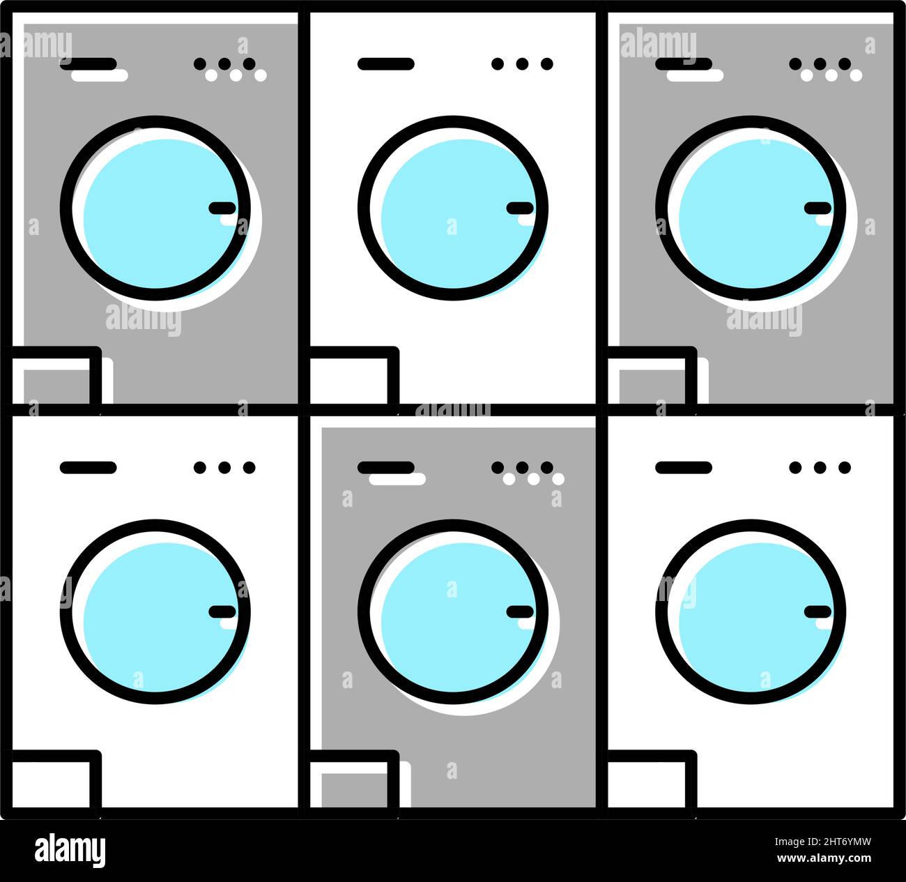 laundromat equipment for washing clothes color icon vector illustration ...
