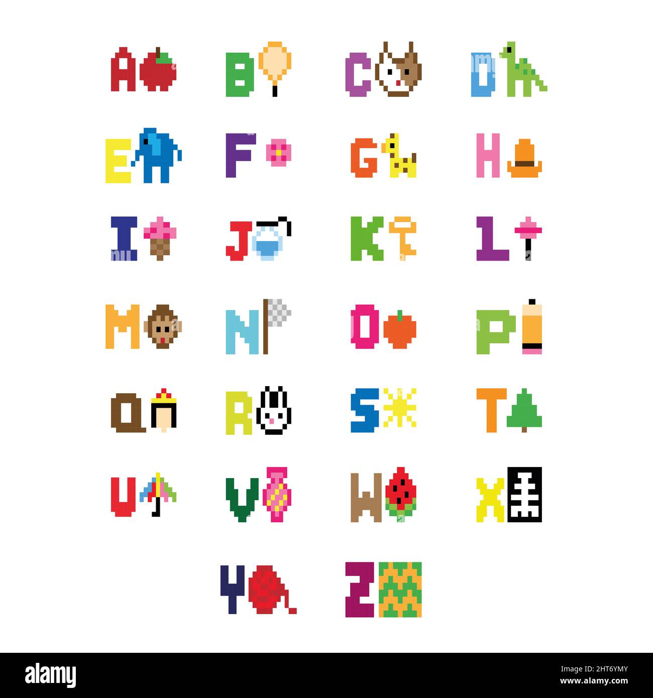 Alphabet pixel art hi-res stock photography and images - Alamy