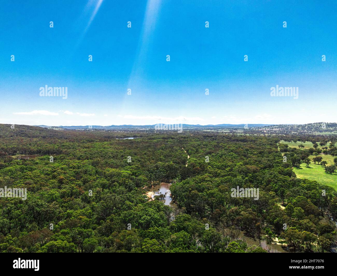 Beautiful aerial view of the green nature of Emmaville, NSW, 2371 ...