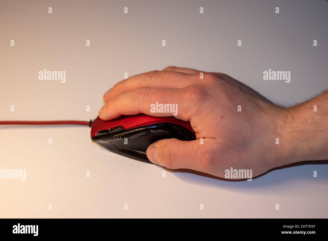 Computer mouse with hand Stock Photo - Alamy