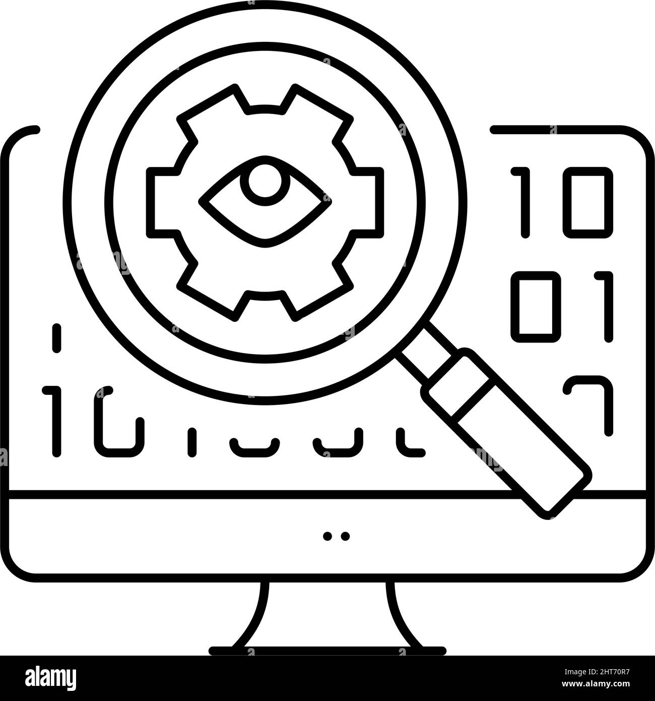 open source software line icon vector illustration Stock Vector Image ...