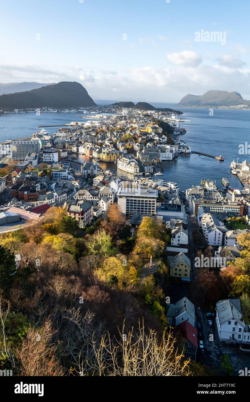 Aerial view of Alesund, Norway Stock Photo - Alamy
