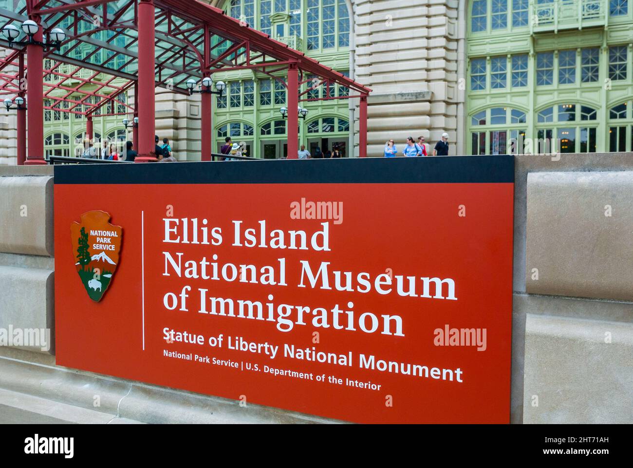 New York, NY, USA, American Immigration Museum, Detail, Sign front ...