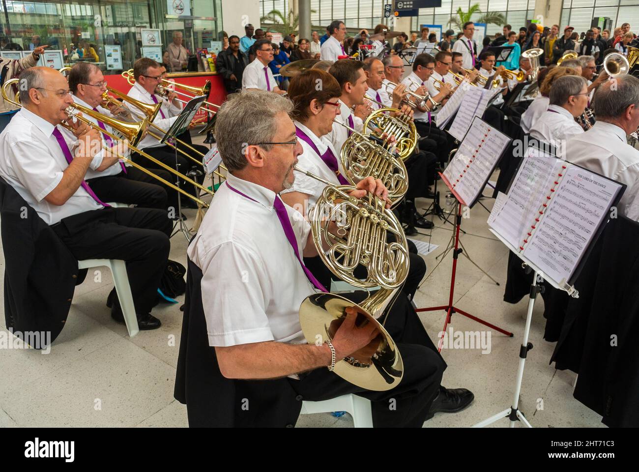 Paris, France, Concert of SNCF/RATP Symphony Orchestra in Train Station ...