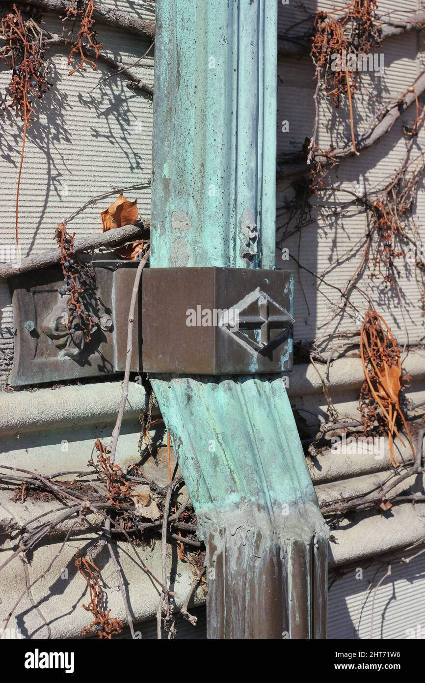 Unusual medieval vintage copper drainpipe as an interesting ...