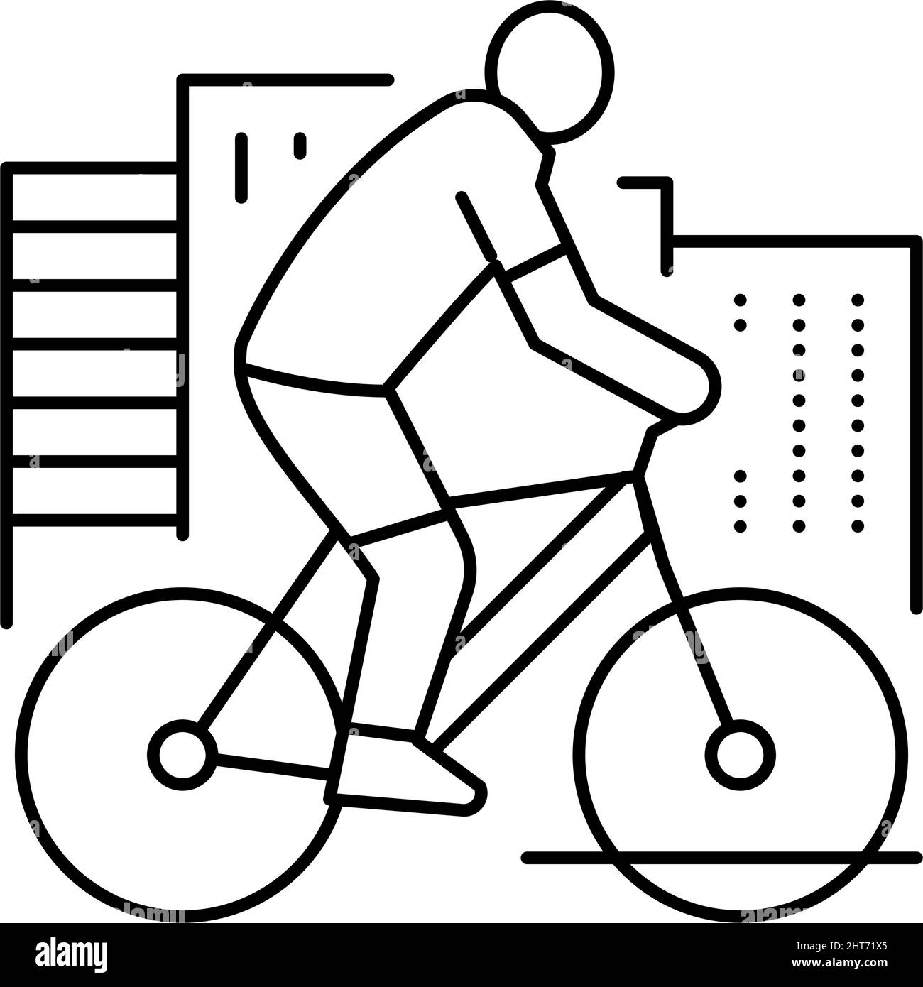 urban riding bicycle line icon vector illustration Stock Vector Image ...