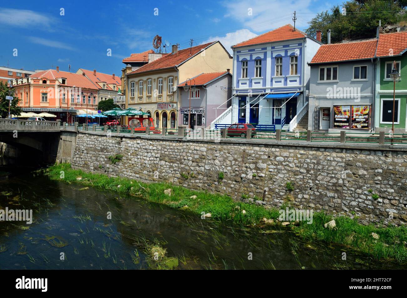Beautiful old town with colorful buildings in Knjazevac, Serbia Stock ...