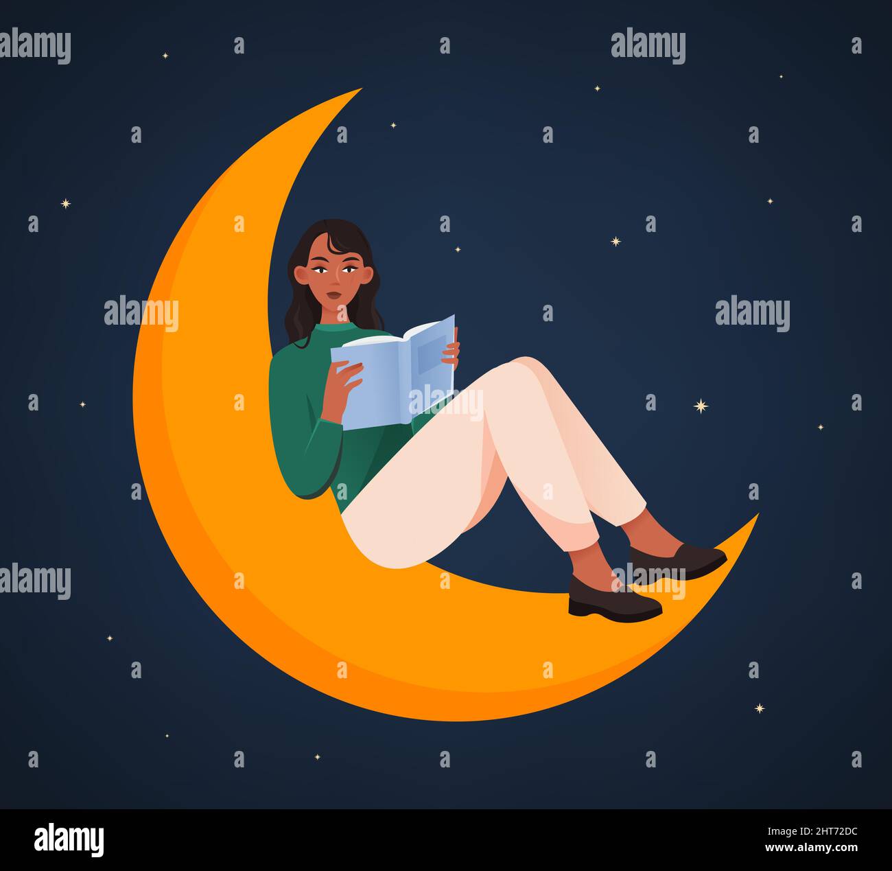 Dreamer woman Stock Vector Images - Alamy