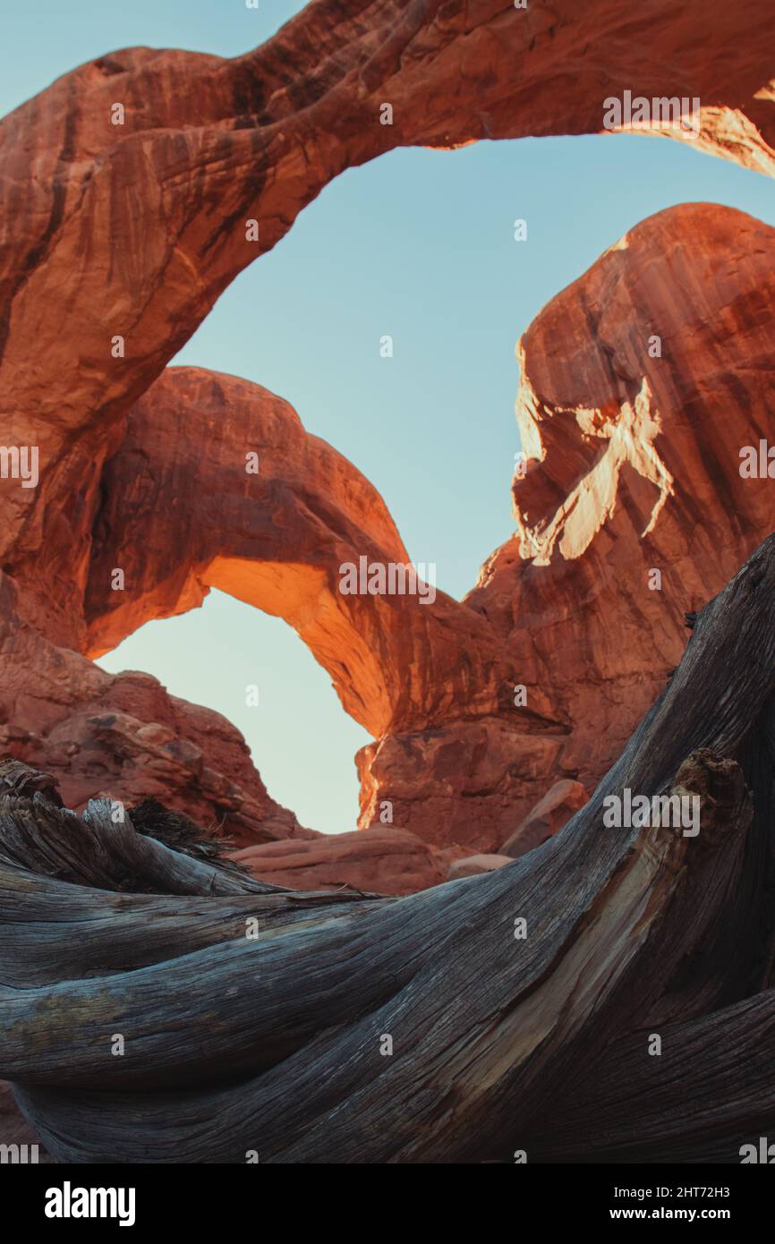 Arches National Park, Double Arch Castle US Stock Photo - Alamy